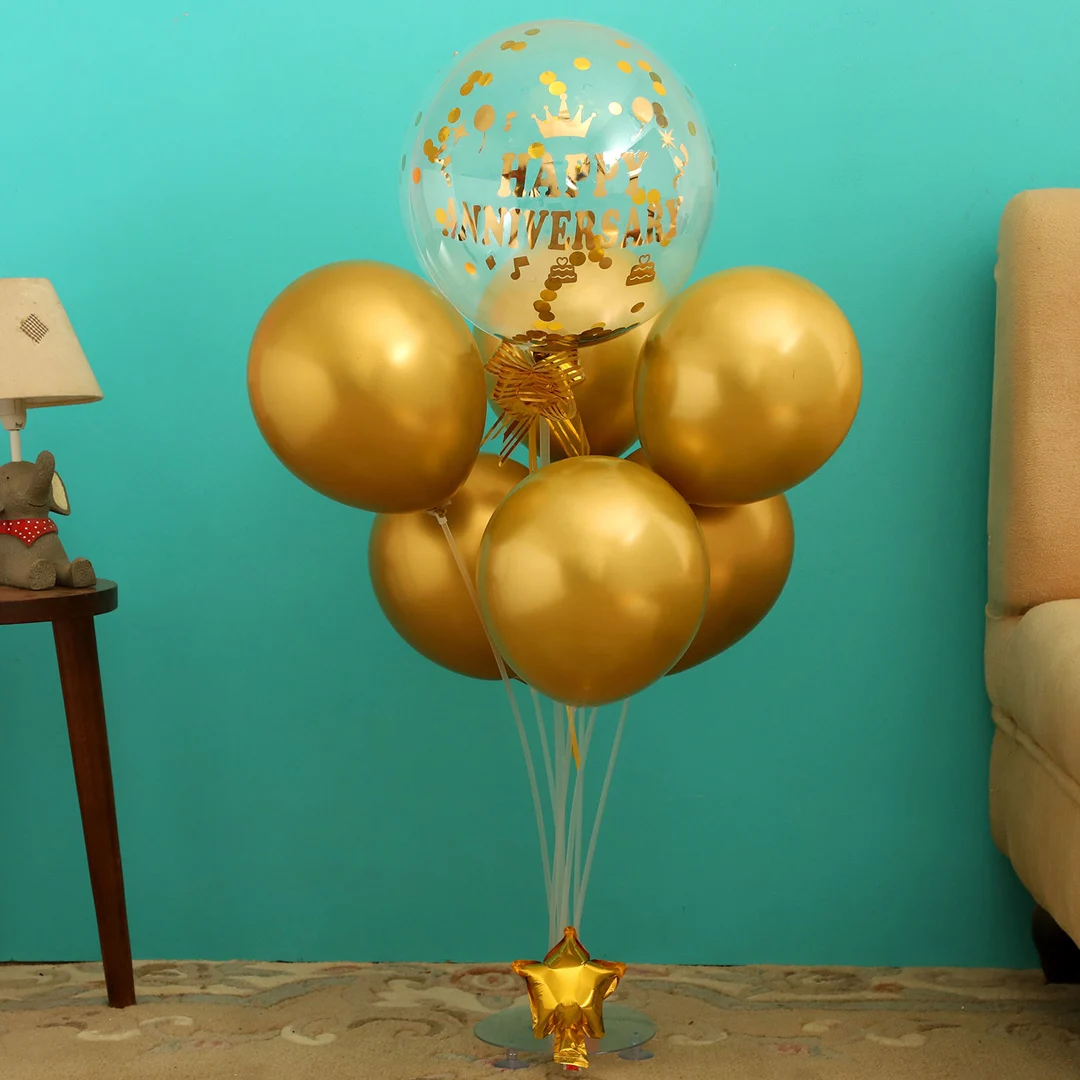 Golden Anniversary Balloon Bouquet | Balloon Decoration in Bangalore ...